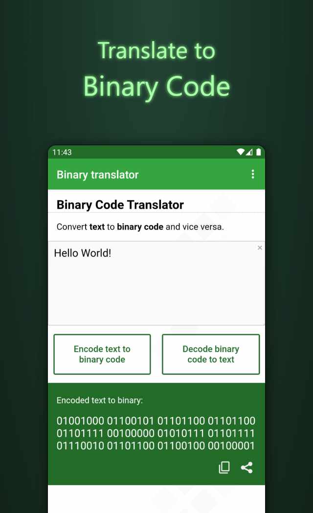 Binary Translator Free Binary Code Converter App For Android